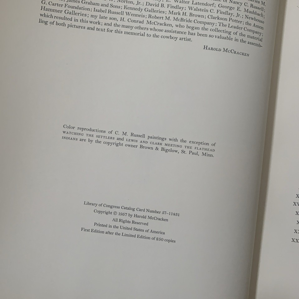 The Charles M. Russell Book 1st Edition 1957 The Life and work of the ...