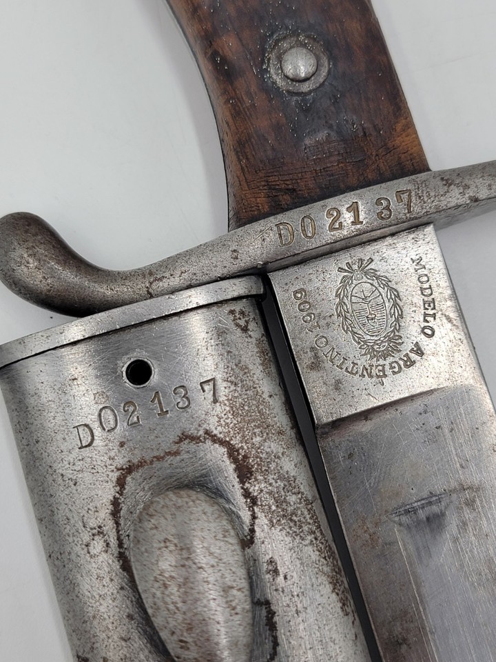 Rare Argentine Model 1909 Bolo Short Sword W Matching Numbers Bayonet ...