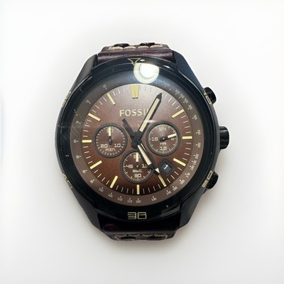 Fossil Coachmen Chronograph Watch Mens 44mm Brown Dial Date CH2990 | eBay