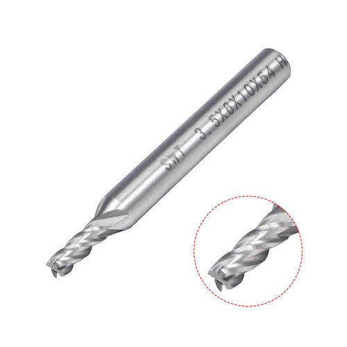 6mm Shank 3.5 x 10mm Straight Flat Nose End Mill Cutter CNC Router Bits ...
