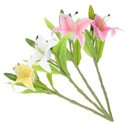 4 Pcs Décoration De Fleur Lys Simulée Fausse Composition | eBay