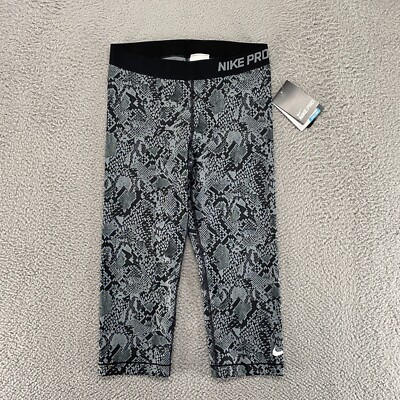 Nike Pro Leggings Womens Medium Heights Snake Python Capri Cropped Mid ...