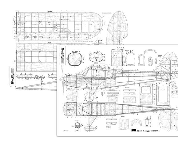 Burda-Piper (PA-18) 72" Wingspan RC Model Airplane Printed Plans ...