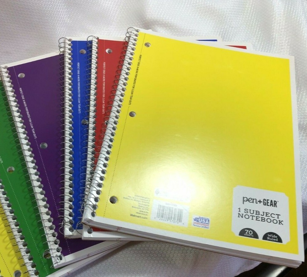 Lot Of 5 Spiral Notebooks Wide Ruled Pen Gear 1 Subject 70 Pages EBay Lot Of 5 Spiral Notebooks Wide Ruled Pen Gear 1 Subject 70 Pages EBay