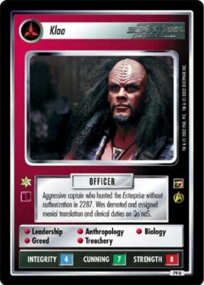 Star Trek: Klaa [Ungraded] The Motion Picture STCCG Decipher 1E | eBay
