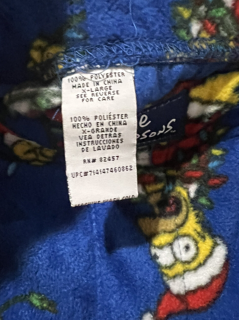 The Simpsons Men Pajama Pants XL Blue Homer Christmas… - Gem