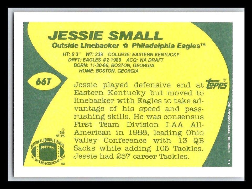 1989 Topps Traded #66T Jessie Small RC | eBay
