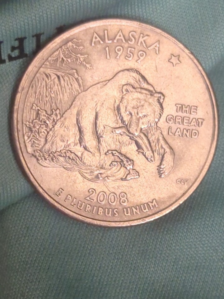 2008 P Alaska quarter Rim Error Rev Letter Errors | eBay