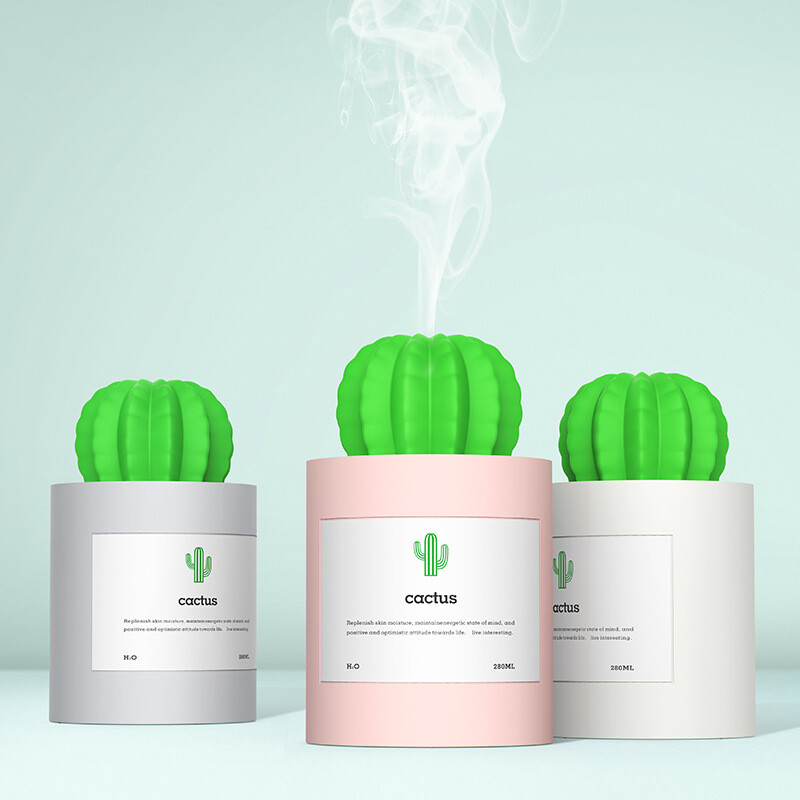 Air Humidifier Cactus Aroma Oil Diffuser Home Mini Air Purifier | eBay