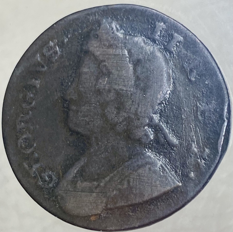 1737 King George II Half Penny Britannia England English Great Britain ...