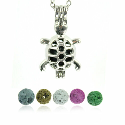 2PCS Turtle Essential Oil Aromatherapy Diffuser Necklace Pendant w/6 ...