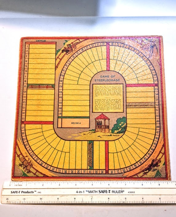 Vintage Game of Steeple Chase Board Only 9.75" x 9.75" 1940 | eBay