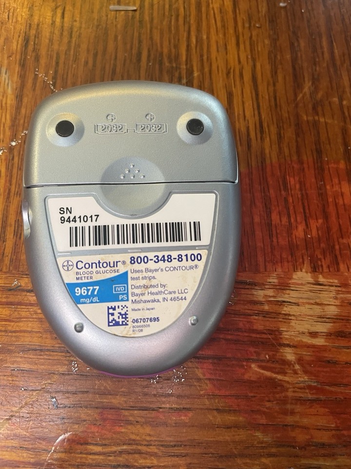 Bayer Contour Blood Glucose Meter Purple ~Model 9677 Works, Comes with ...