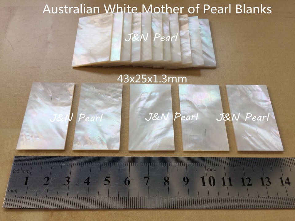 J&N Pearl 2pcs Australian Genuine Solid White Mother of Pearl Inlay ...