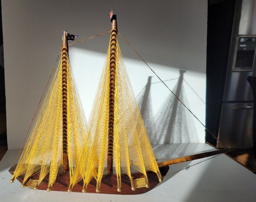 Vintage String Art Ship Figure Mast Sailing Ship | eBay