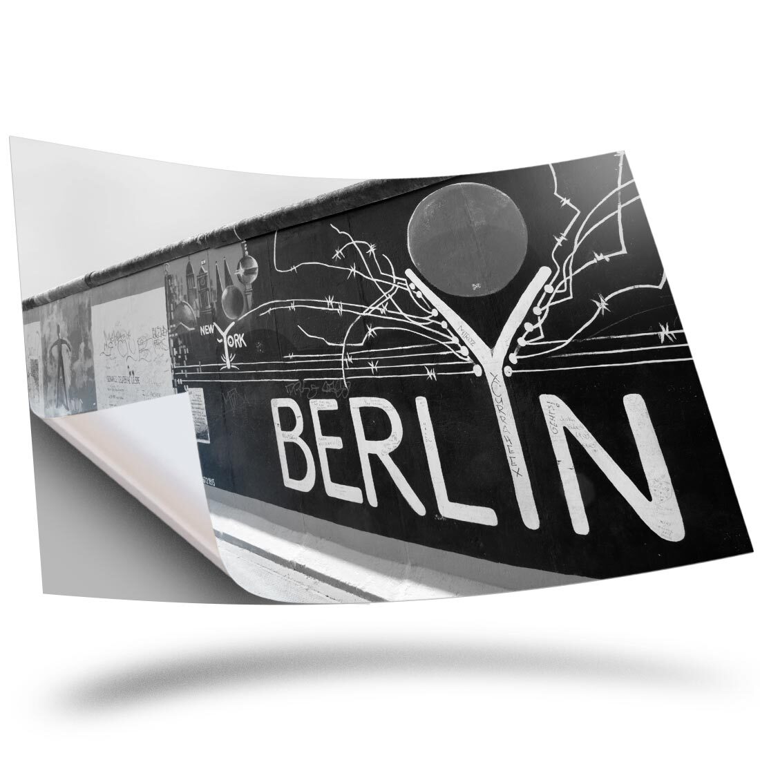 1 x Vinyl Sticker A2 - BW - Berlin Wall Commemorative Germany #37255 ...
