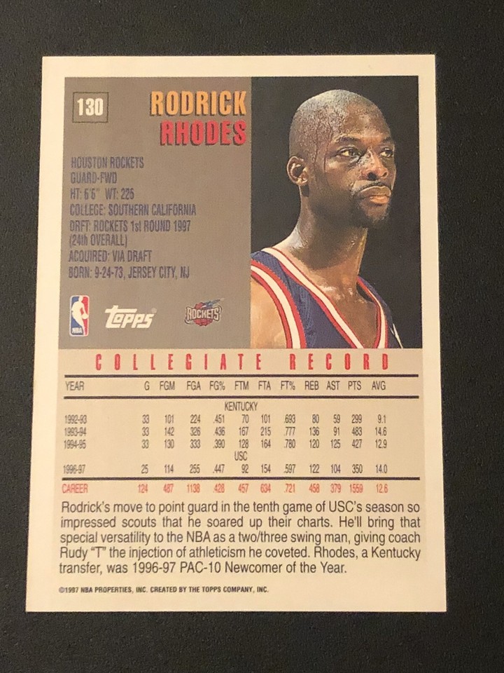 1997-98 Topps Minted in Springfield Rodrick Rhodes #130 Rookie RC | eBay