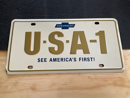 Chevrolet USA-1 See America’s First License Plate Booster STEEL USA 1 ...