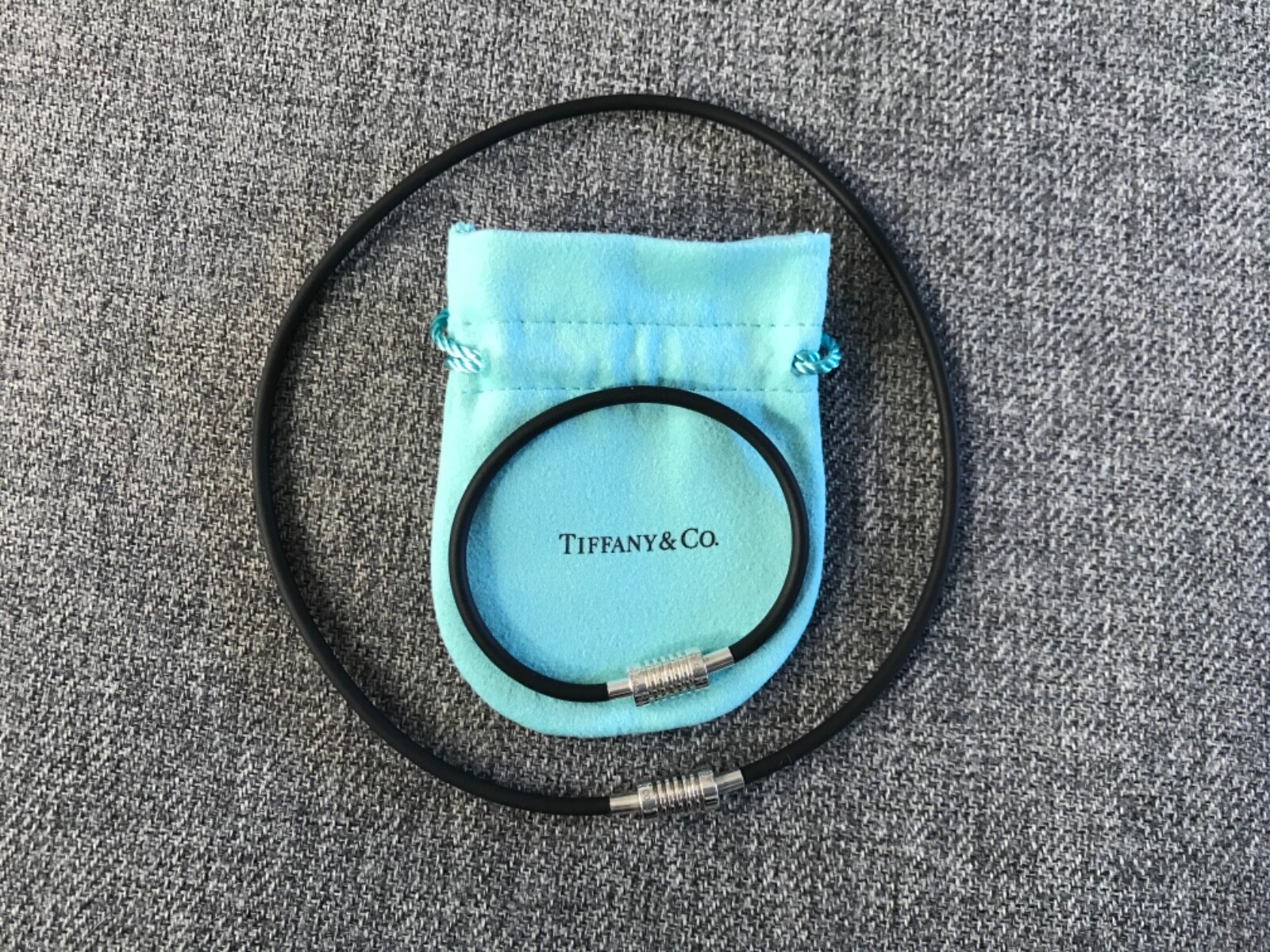 Tiffany & Co Rubber and Sterling Silver Picasso Surfer Necklace ...