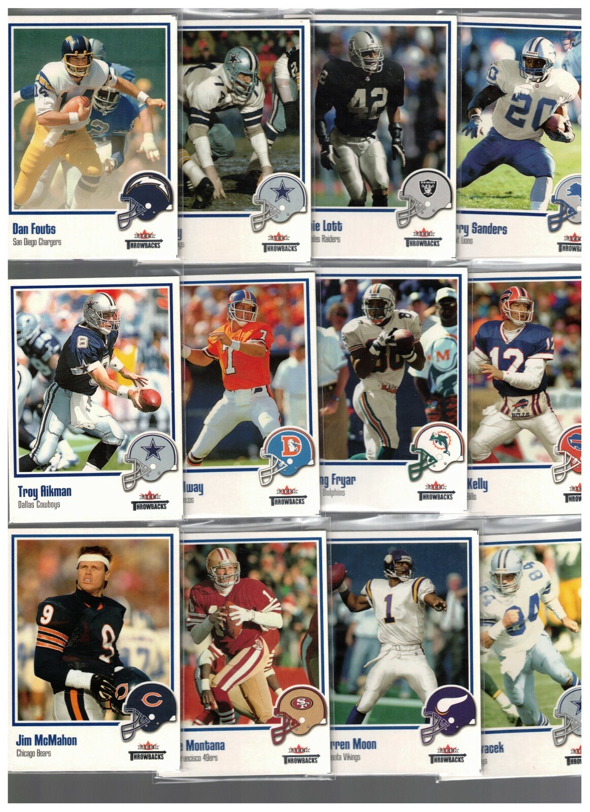 2002 FLEER THROWBACKS NFL 125-CARD COMPLETE SET INCLUDES (25) ROOKIES ...