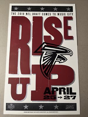 Hatch Show Print ATLANTA FALCONS Official NFL Draft Poster Nashville | eBay