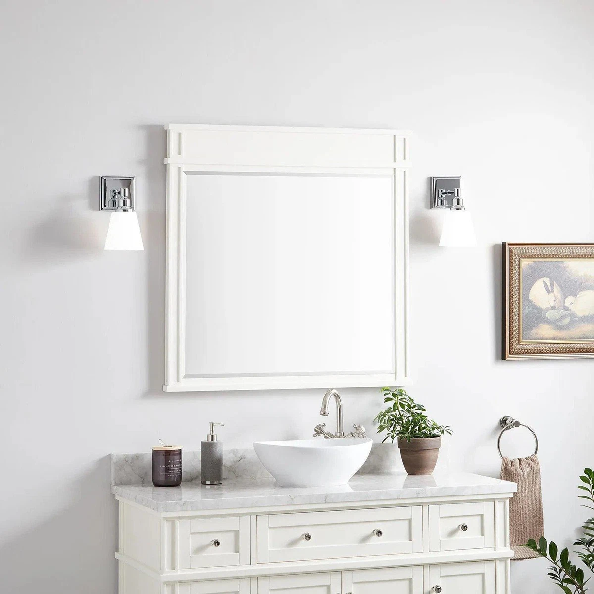 Elegant Lighting VM27236WH Mirror Aqua White — Lighting, 51% OFF