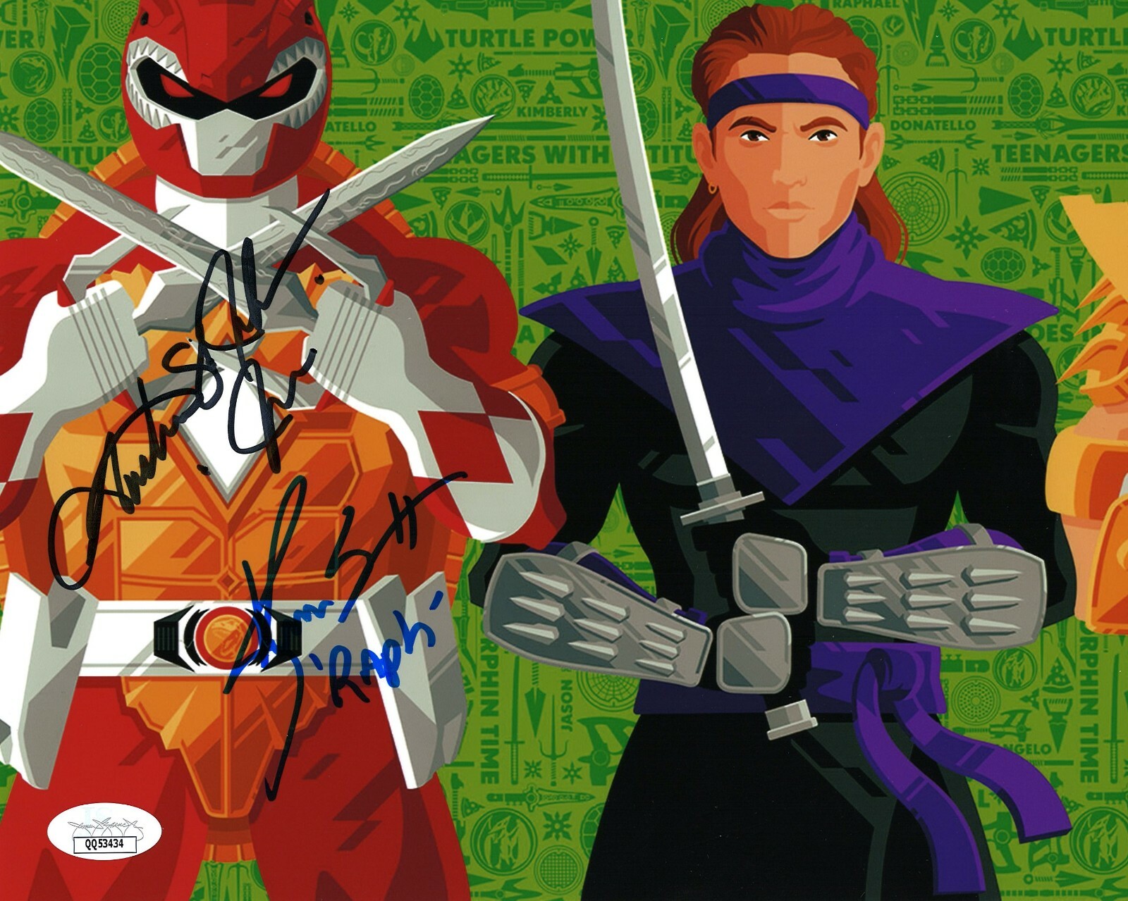 Power Rangers / TMNT- Austin St. John & Kenn Scott signed 8x10 photo ...