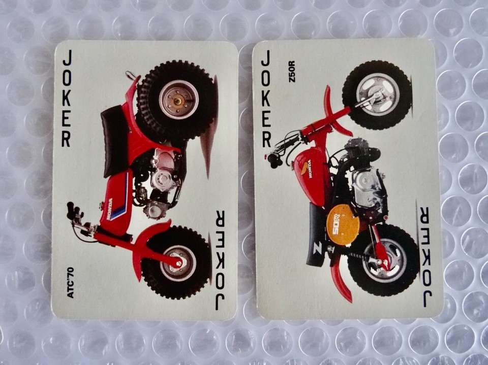 hONDA FOLLOW THE LEADER PLAYING CARDS GOLDWING EMBLEM DOUBLE PINBACK ...