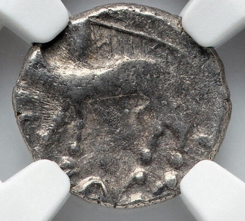 NGC Ch VF CELTIC GAUL Sequani France 50 BC, JULIUS CAESAR Silver ...