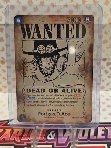 One Piece TCG OP13 Portgas.D.Ace Wanted Poster SP Misprint | eBay