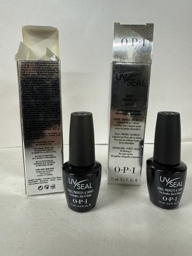 2 PACK ----- OPI UV Seal Shines Seals Protects Gel Acrylics Wraps 0.5 ...