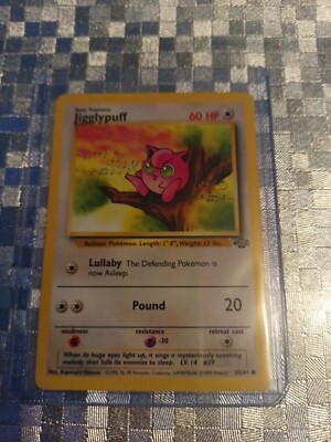 Jigglypuff Pokemon Card 1st Edition 54/64 TCG Jungle Set 1999 Wizards ...