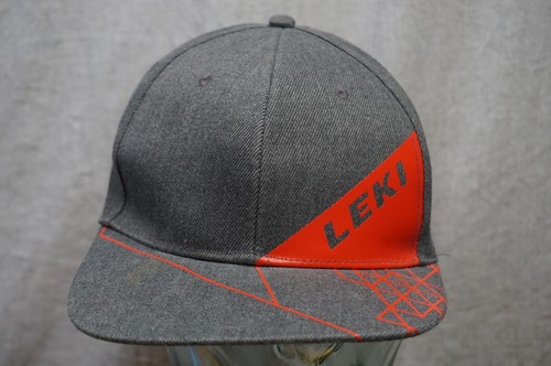 Leki Ski Hut trucker Hat, Cap snapback Gray Red Bill fabric is wrinkled ...