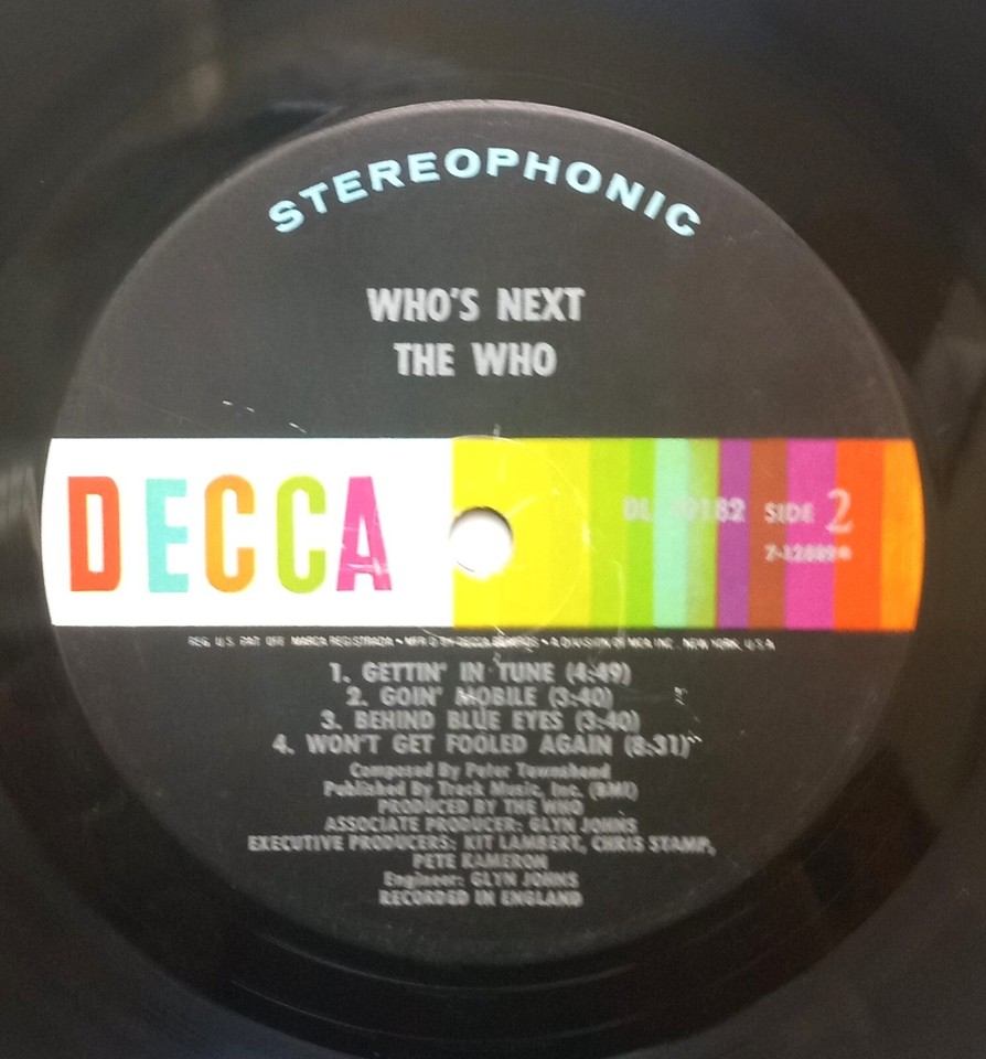 The Who - Who's Next - 1971 First Pressing - EX Vinyl | eBay