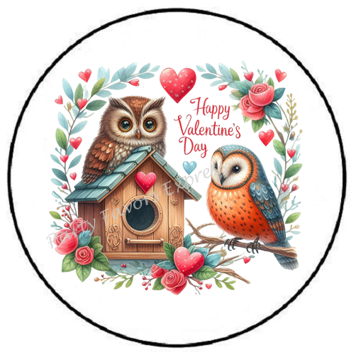 HAPPY VALENTINES DAY OWL ENVELOPE SEALS LABELS STICKERS PARTY FAVORS | eBay