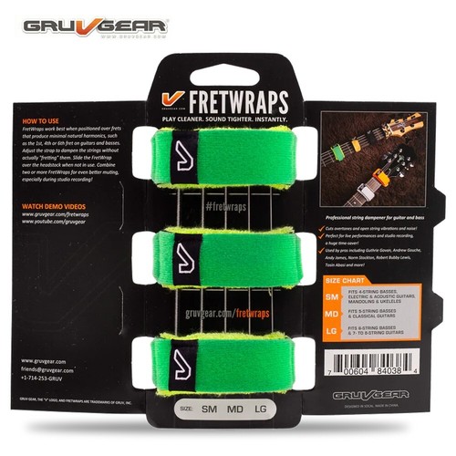 3-PACK Gruv Gear Fret Wraps String Muters Dampeners For Bass/Guitar ...