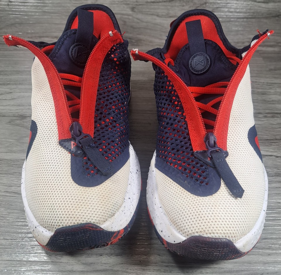 NIKE PG 4 USA PAUL GEORGE Basketball Shoes CD5079-101 White/Red/Navy ...