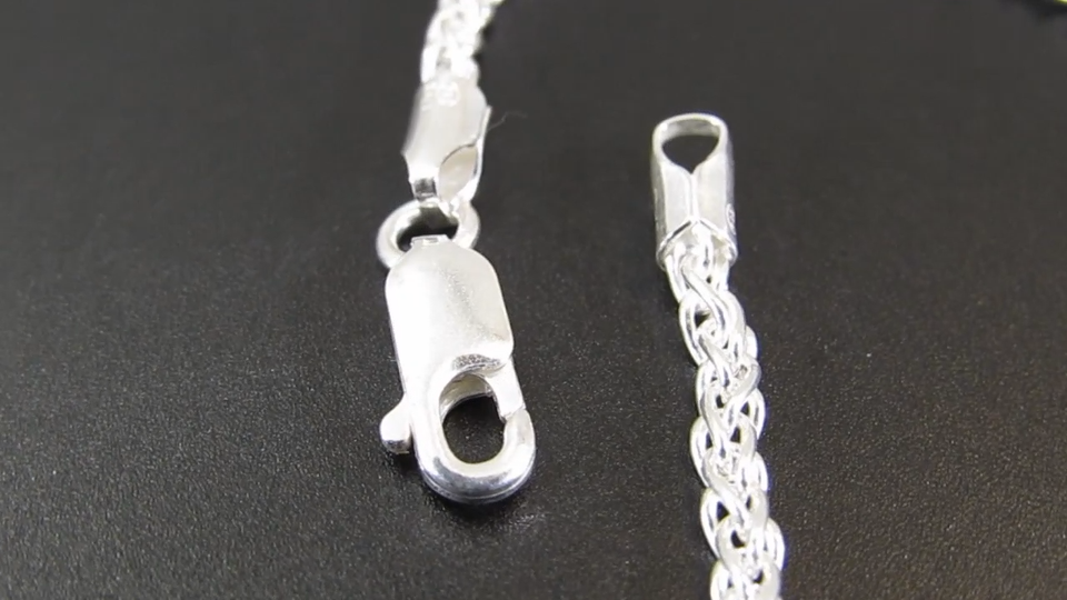 2.5MM Solid 925 Sterling Silver Italian SPIGA/WHEAT Rope CHAIN Necklace ...