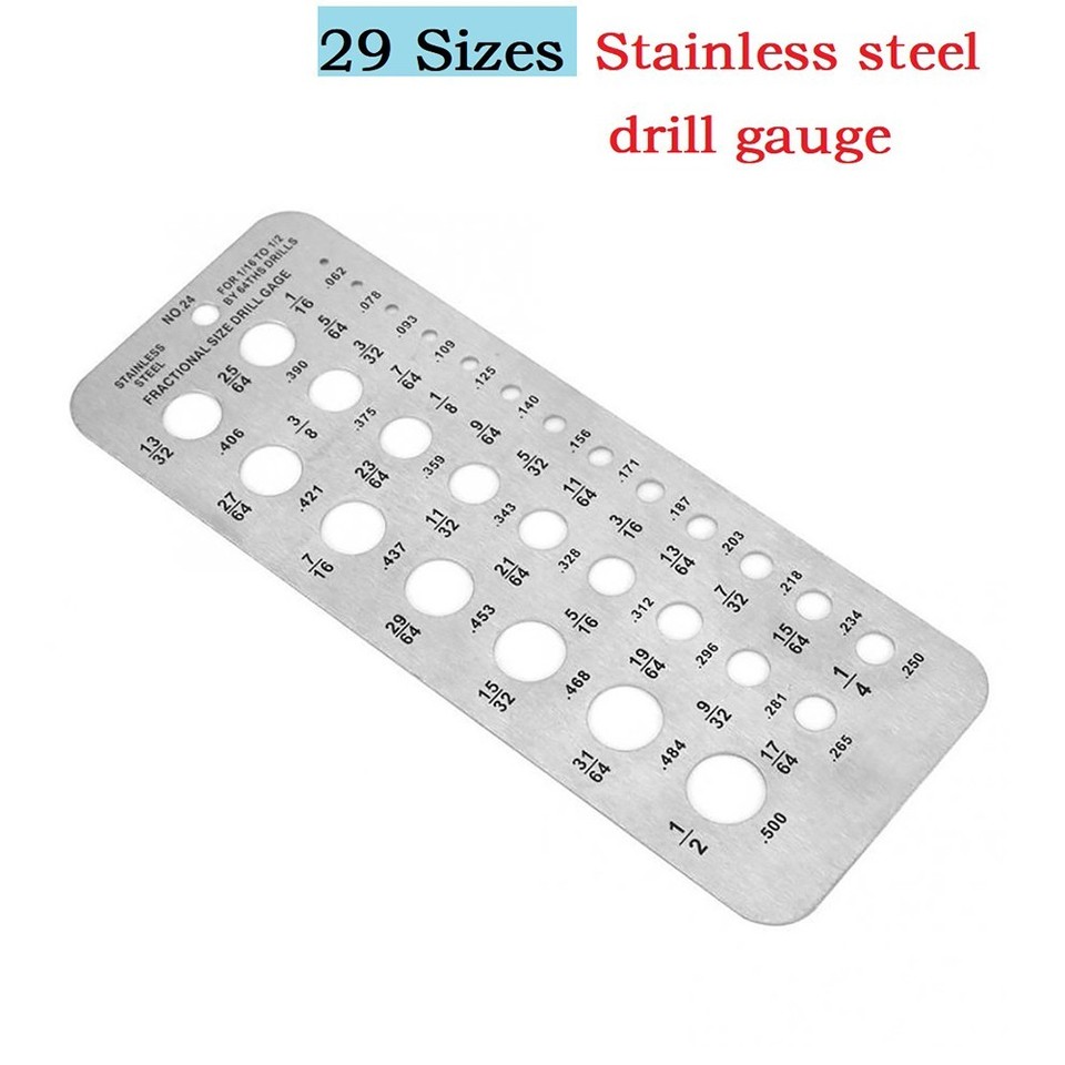 29 Sizes Drill Gauge Index Bolt Wire Diameter Bit Stainless Steel ...