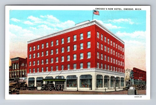 Owosso MI-Michigan, Owosso's New Hotel, Advertising, Antique Vintage ...