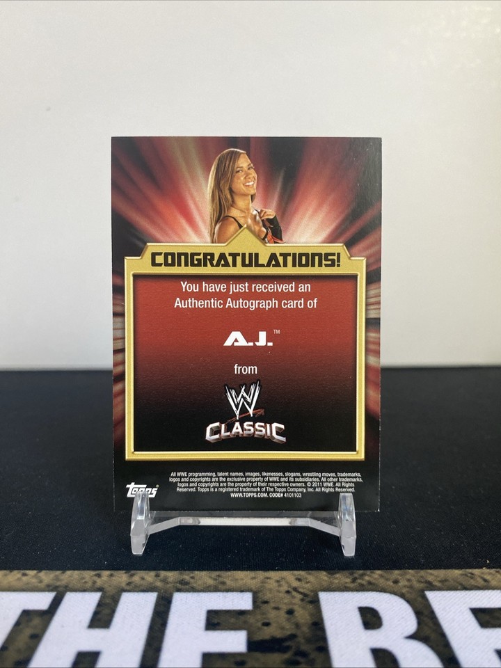 2011 Topps WWE Classic AJ Lee Mendez Autograph Auto Full Name Signature ...