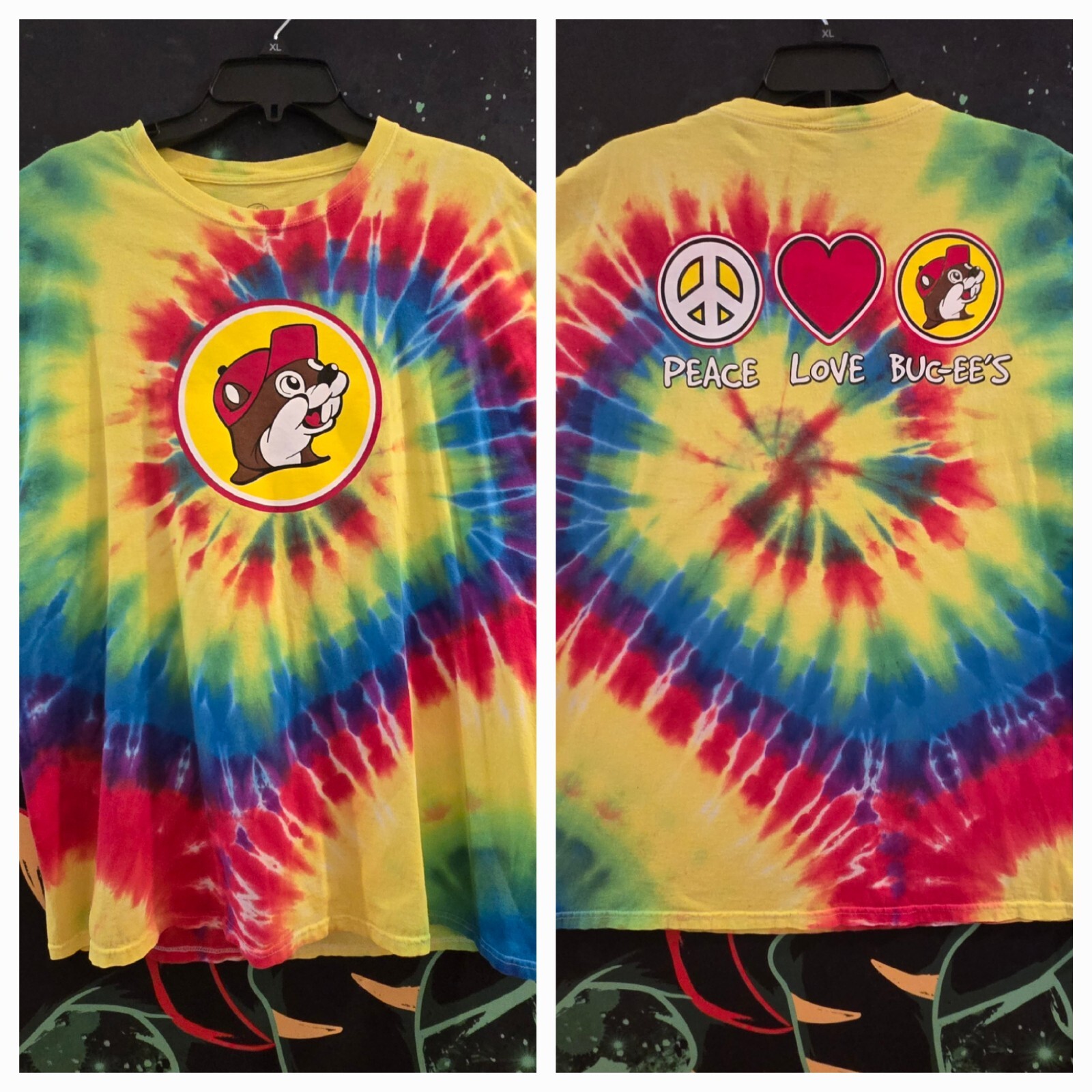Peace Love BUC-EE'S Gas Station Official Merch TIE DY… - Gem
