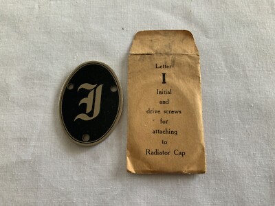 Vintage Car Radiator Cap Badge Initial I Letter Monogram 1920's 1930's ...