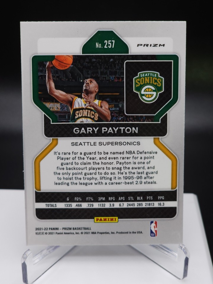 2021 Panini Prizm GARY PAYTON Blue 75th Anniversary Prizm #257 Seattle ...
