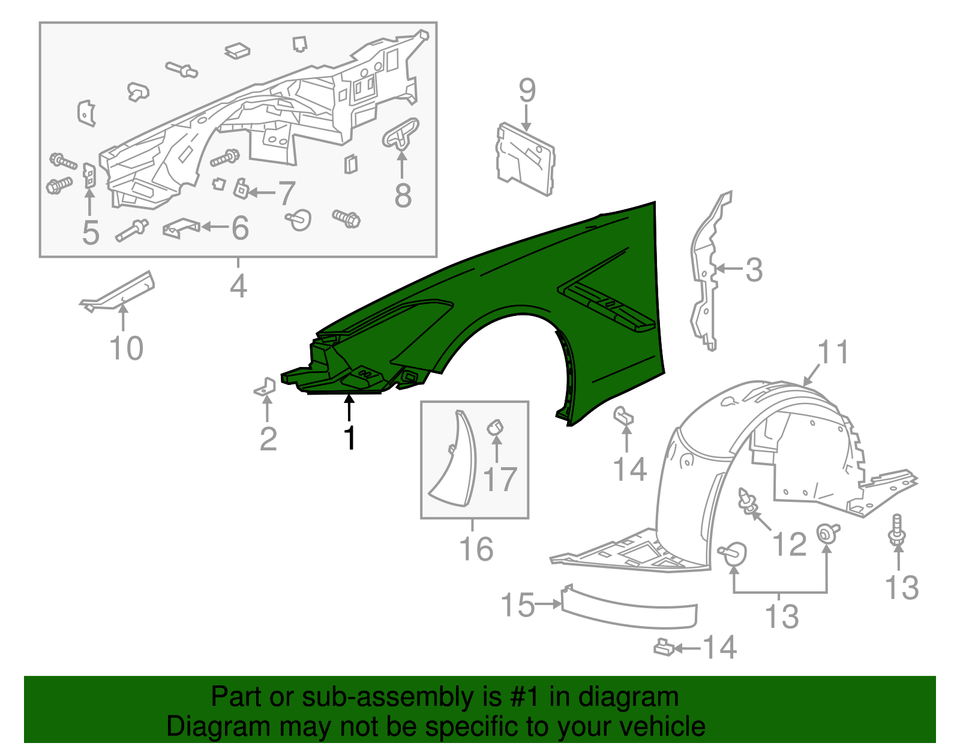 Genuine GM Fender 84423757 | eBay