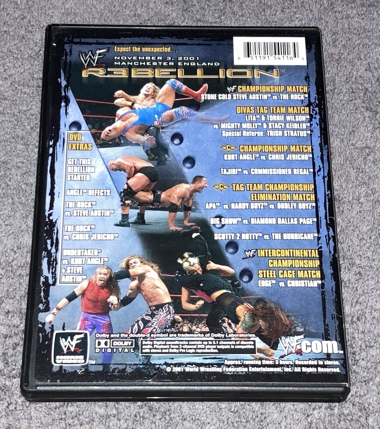 WWF Rebellion DVD 2001 Stone Cold Rock Big Show Scotty 2 Hotty ...