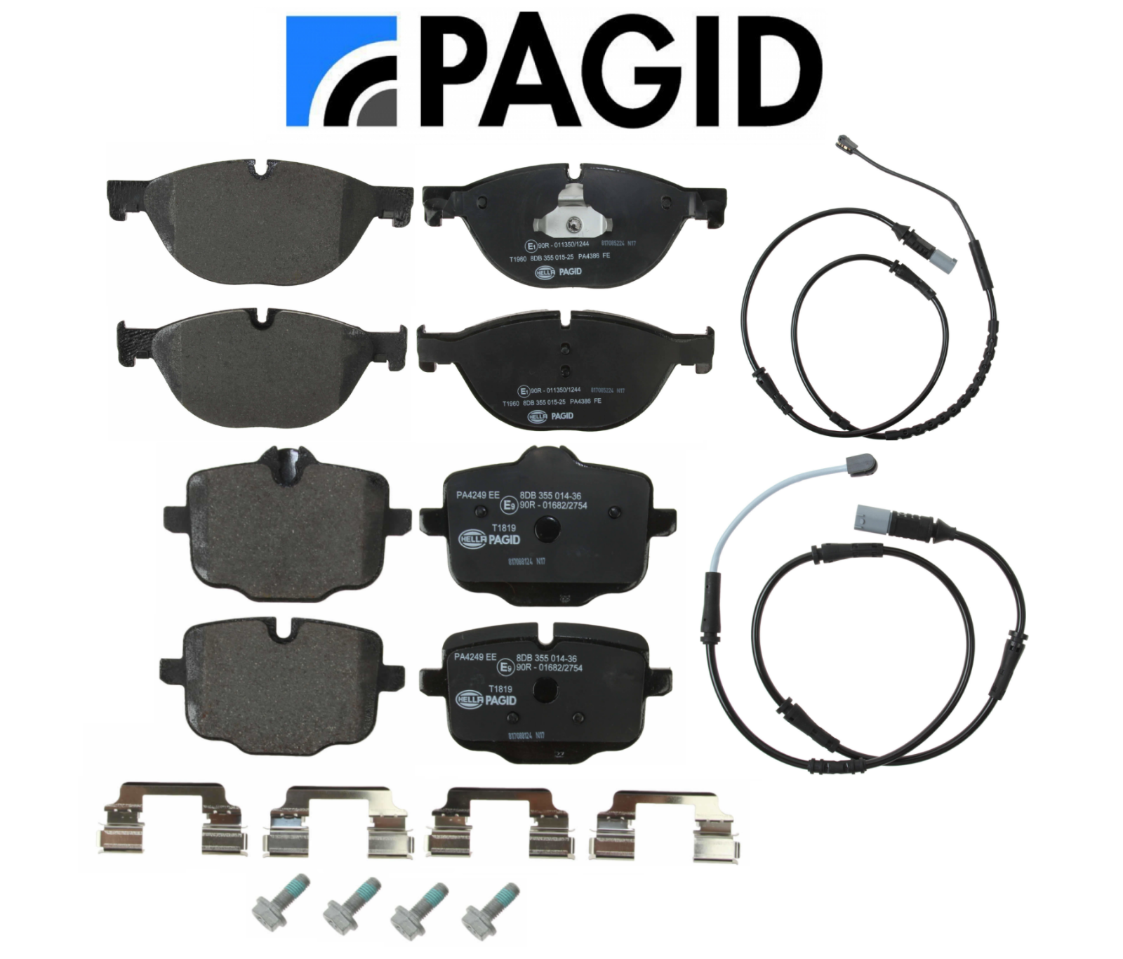 Front Brake Pad & Rear Brake Pad OEM Pagid + Sensor for BMW 550i 650i ...