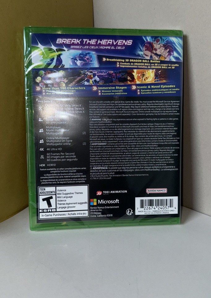 Dragon Ball: Sparking! Zero - Microsoft Xbox Series X|S 722674240574 | eBay