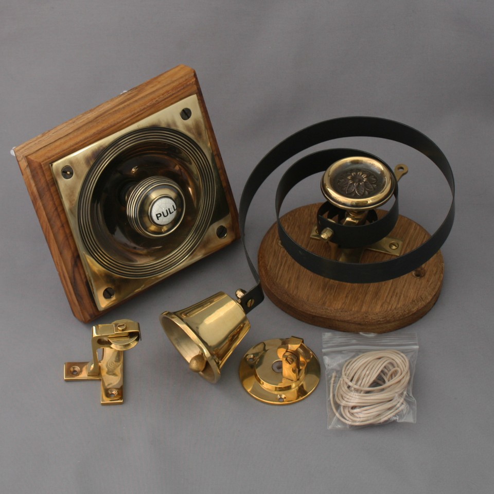 Brass Claverley Front Door Bell Pull & Bell | eBay UK