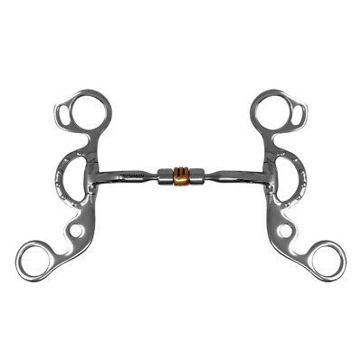 SHORT SHANK SNAFFLE Comfort Jointed 5 3/4" Copper Roller CURB BIT 6" Cheeks | eBay